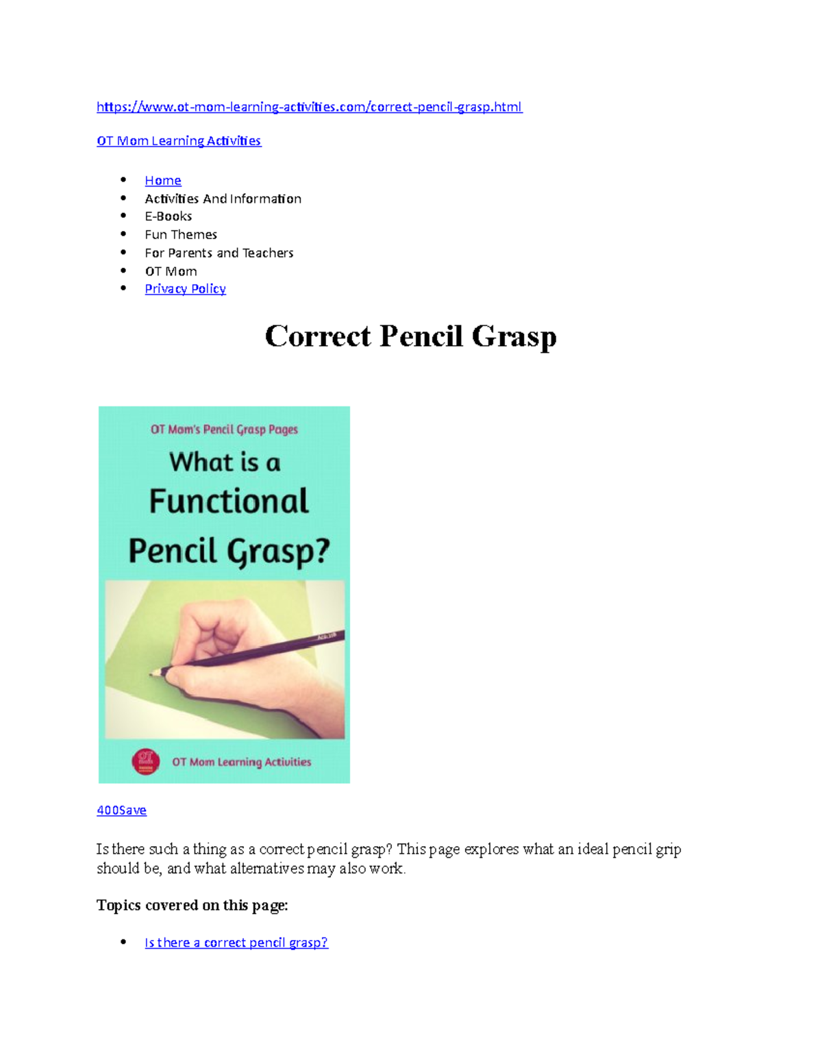 Type of grips - ot-mom-learning-activities/correct-pencil-grasp.html OT ...