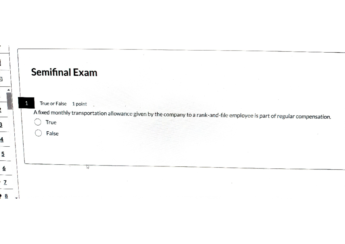 Income TAX SEMI Final EXAM - Semifinal Exam 1 True or False 1 point A ...