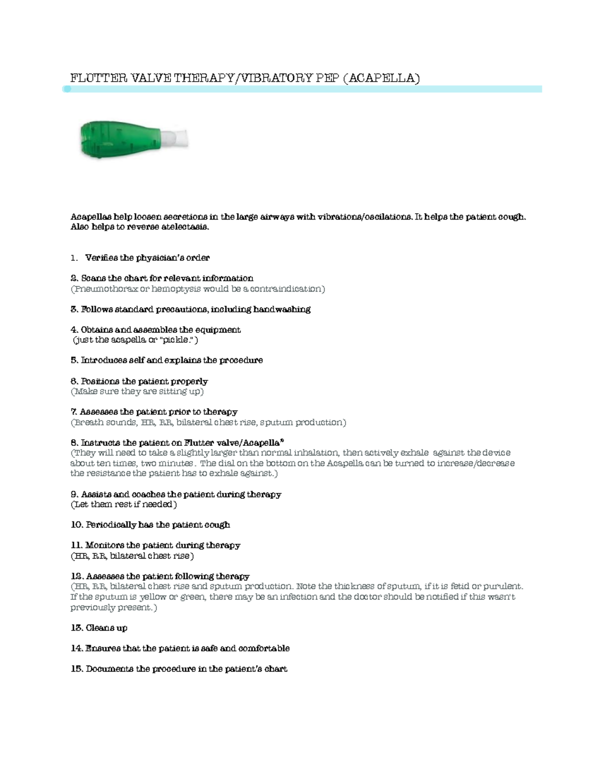 Flutter - Lecture notes from our skills class - FLUTTER VALVE THERAPY ...