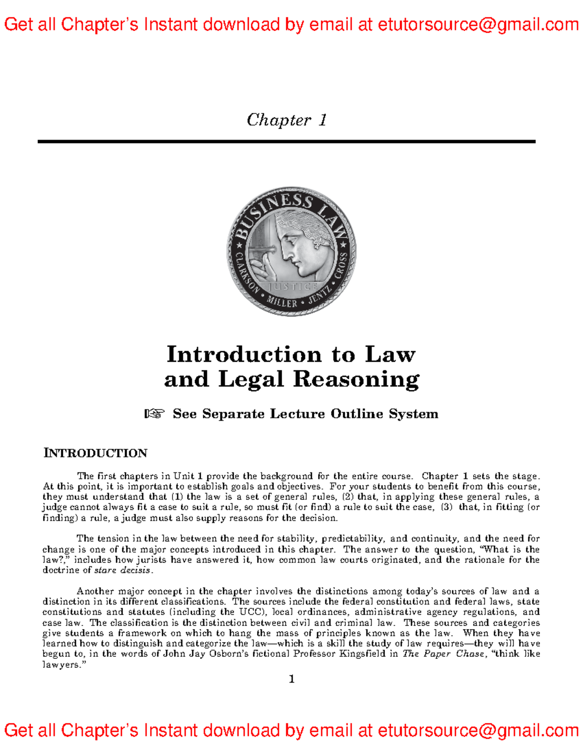 Solutions Manual For Business Law Text and Cases by Clarkson, Miller ...