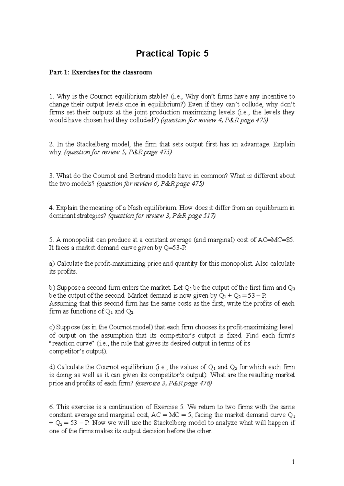 Practical Topic 5 - Apuntes 5 - Practical Topic 5 Part 1: Exercises for ...