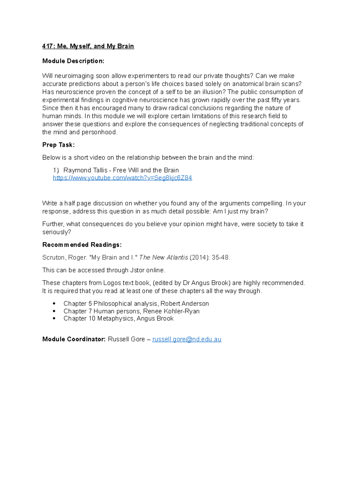 417 Me Myself and My Brain Prep Task - 417: Me, Myself, and My Brain ...