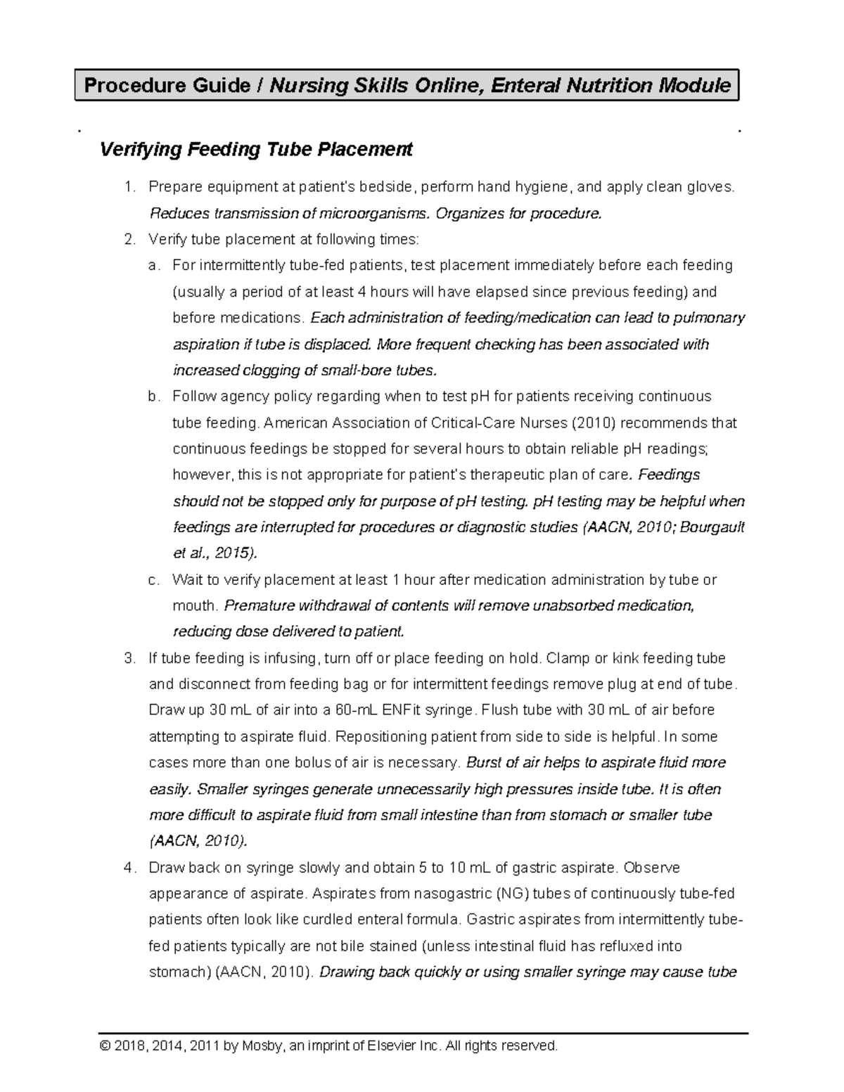 Verifying Feeding t Tube Placement Procedure Guide - Prepare equipment ...