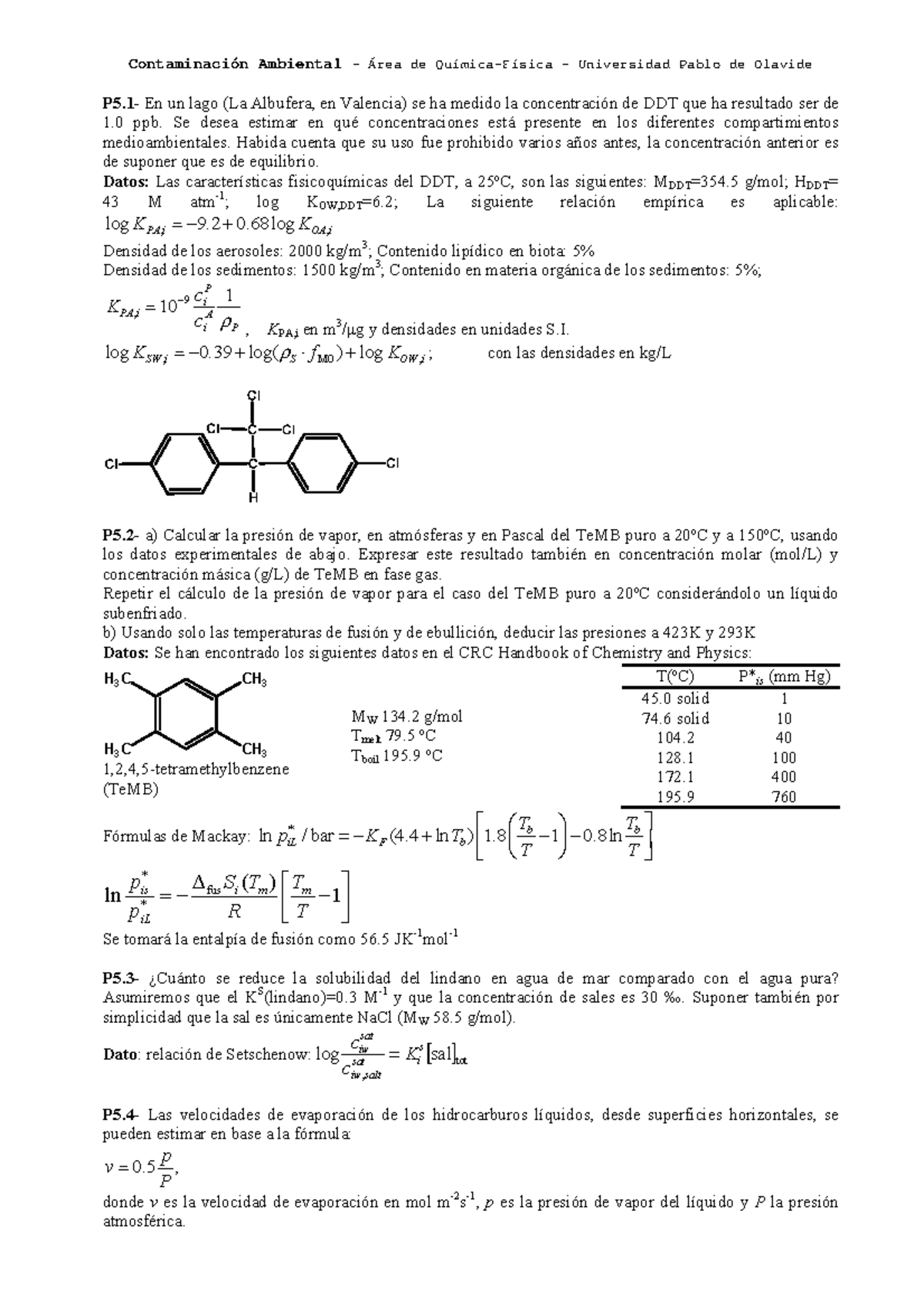 CAmb P5 - problemas de la materia para examen - - Studocu