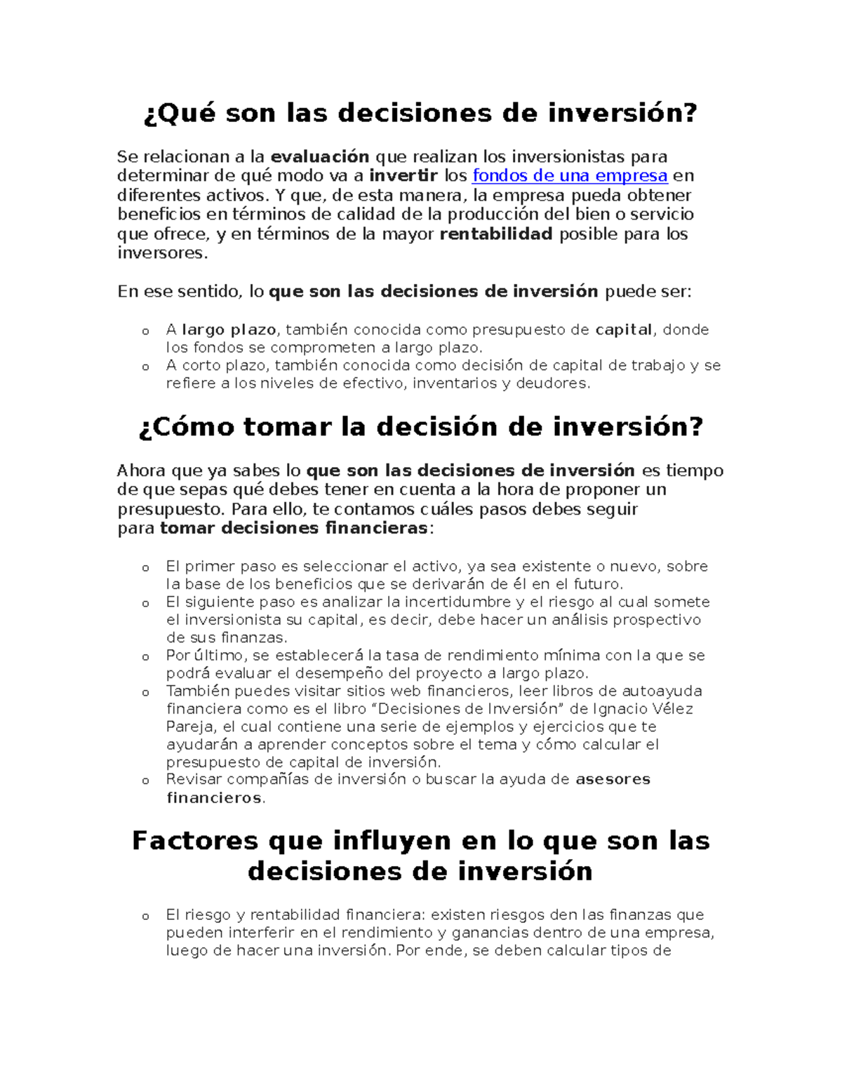 Qué son las decisiones de inversión - ¿Qué son las decisiones de ...