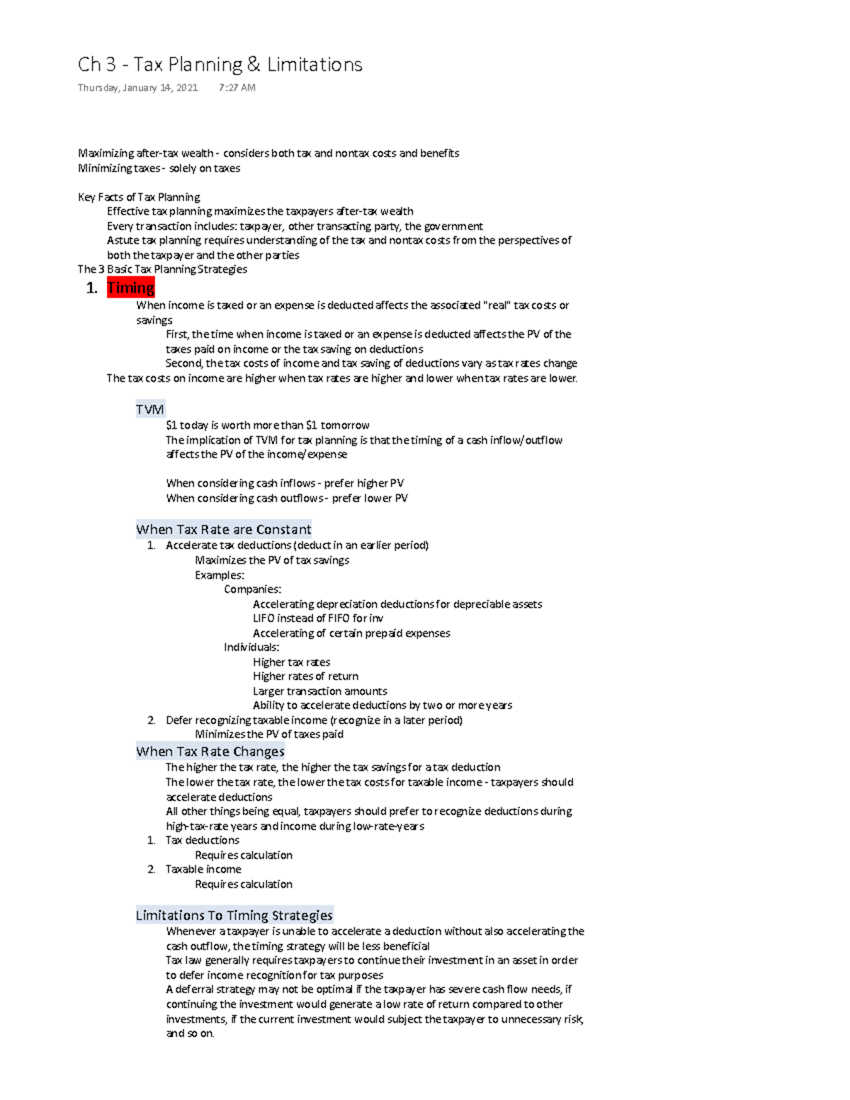 Ch 3 Notes - McGraw-Hill's Taxation of Individuals and Business ...