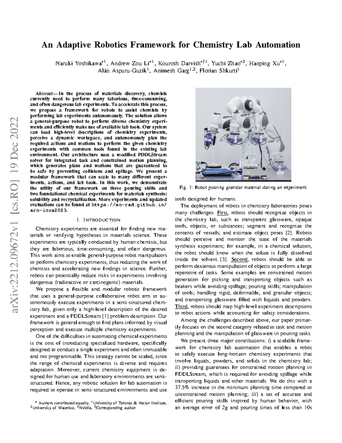 An Adaptive Robotics Framework For Chemistry Lab A An Adaptive Robotics Framework For