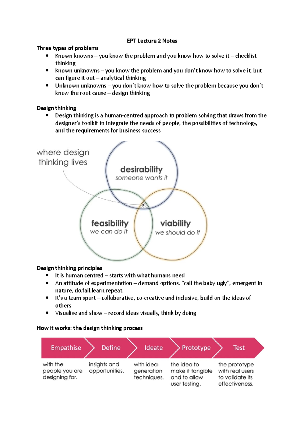 EPT Lecture 2 Notes - EPT Lecture 2 Notes Three types of problems Known ...