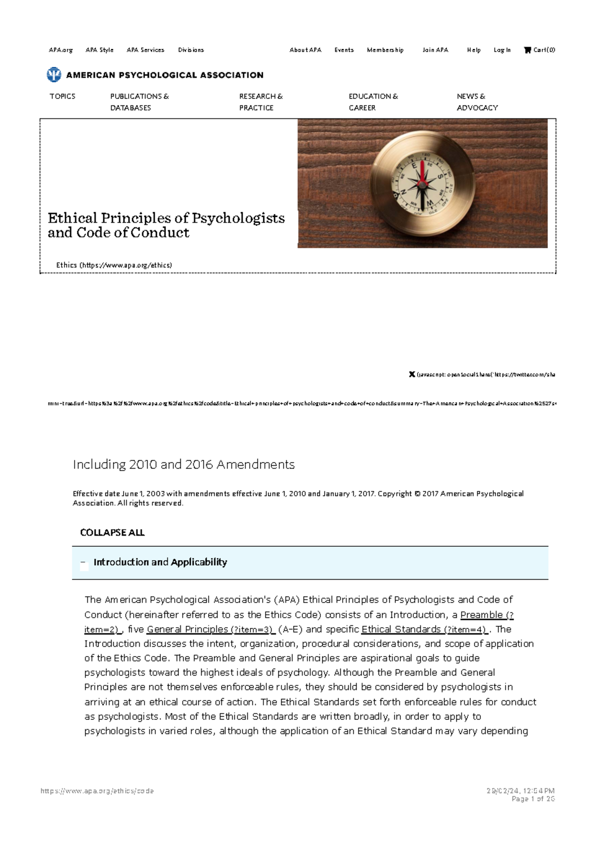 Ethical principles of psychologists and code of conduct - Effective ...
