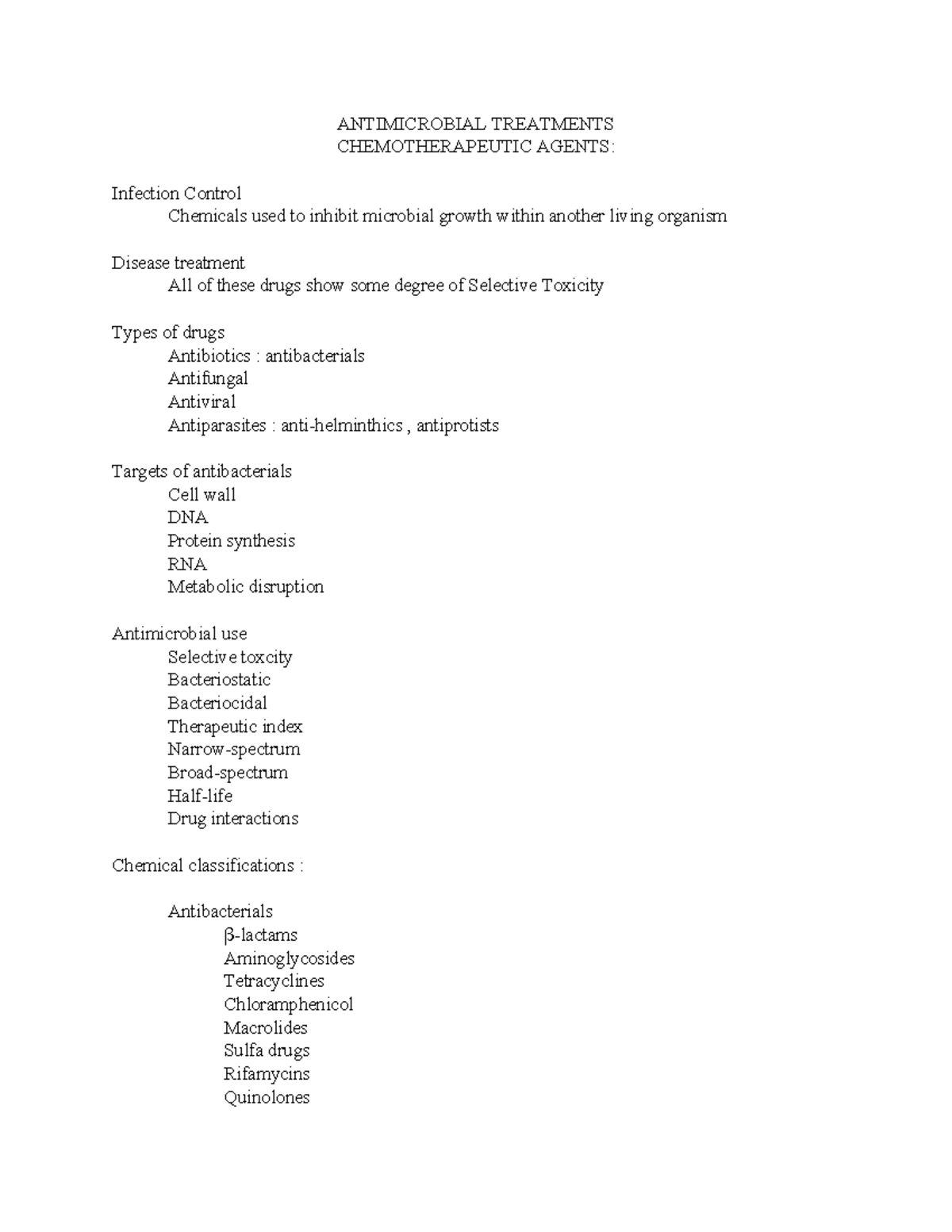 Antimicrobial Treatments - ANTIMICROBIAL TREATMENTS CHEMOTHERAPEUTIC ...