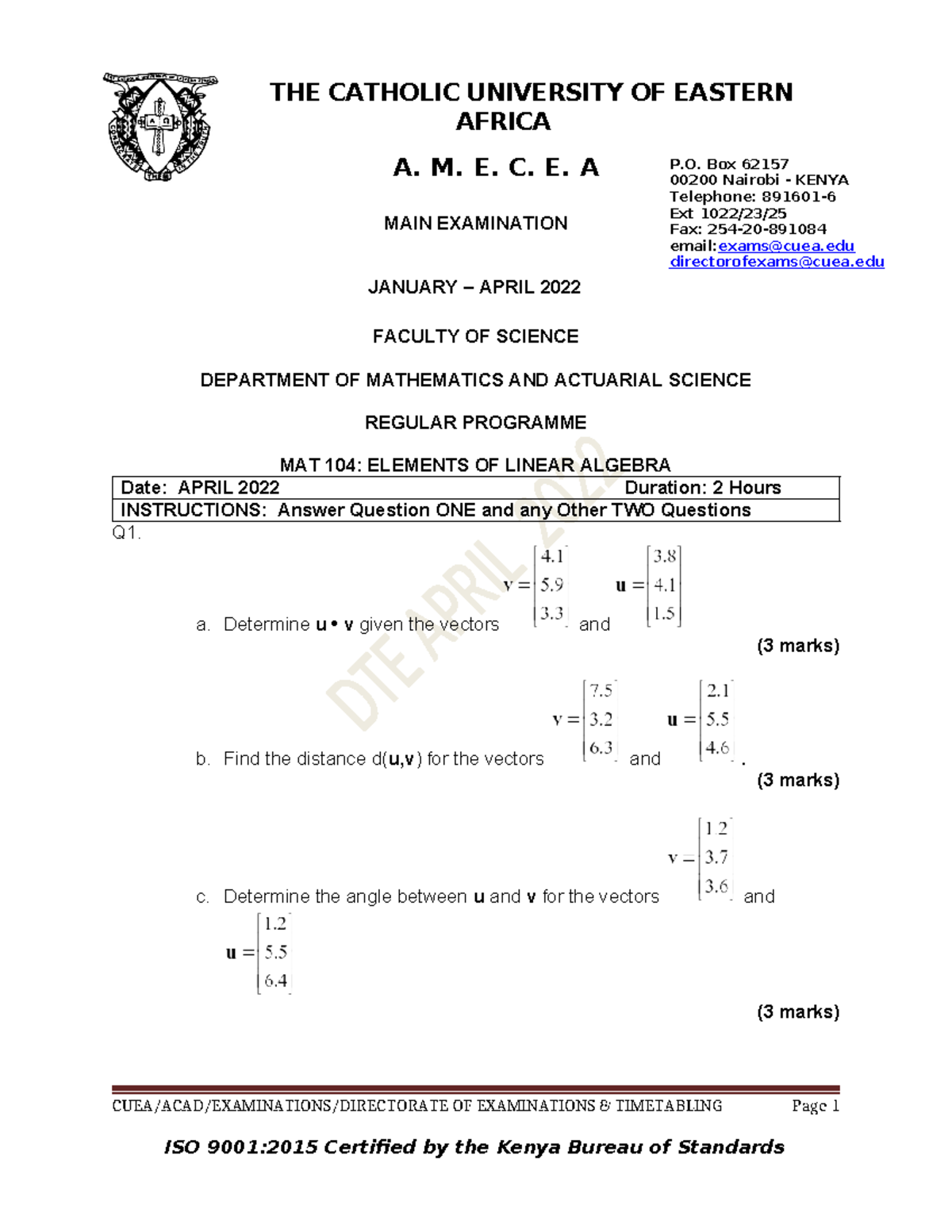 MAT 104 past paper - Hfjddjdhjdjjdjfjhdhdhjdjdhdhjdbdudhdudhdhh - THE ...
