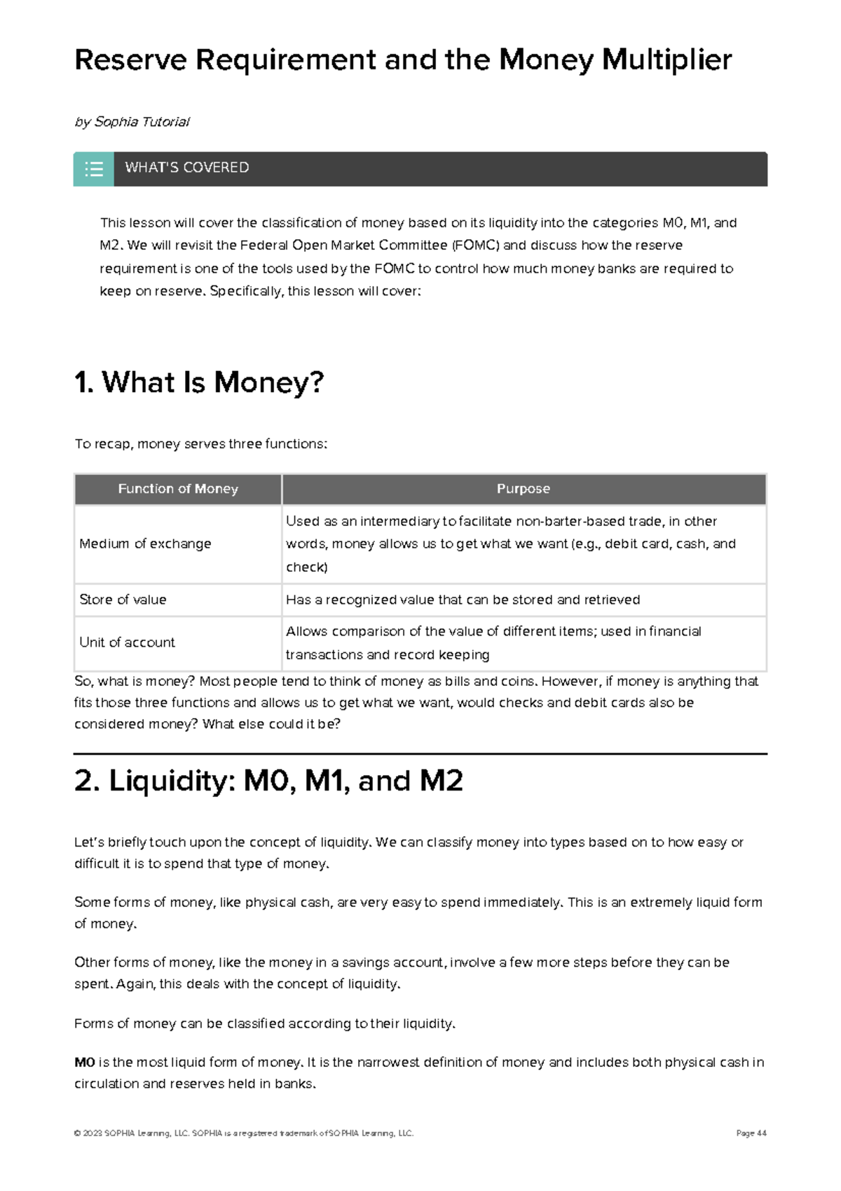 Macroeconomics unit-3-tutorials PDF3 - Reserve Requirement and the ...