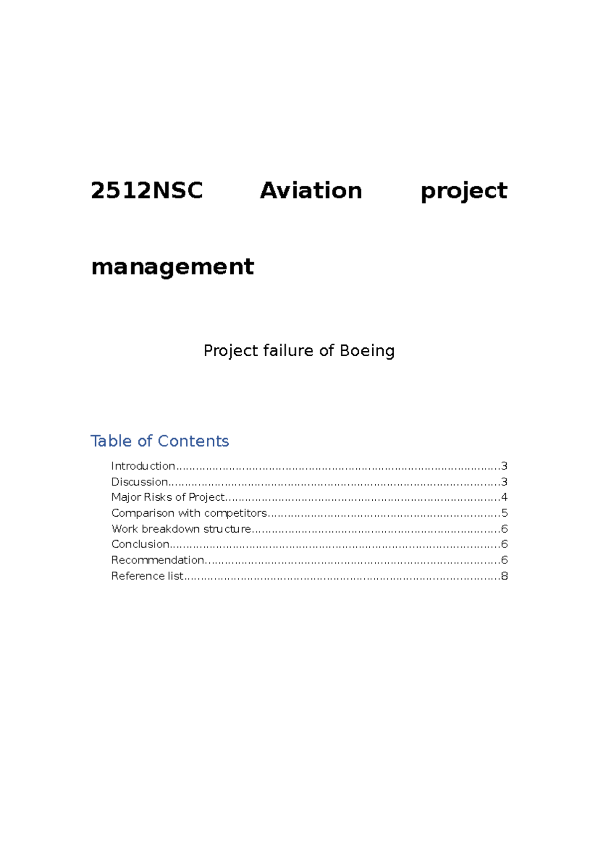 2512NSC Aviation Project management - 2512NSC Aviation project ...