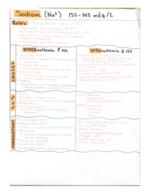 Electrolyte chart - Electroly te: Normal Range: ECF or ICF: Functions ...