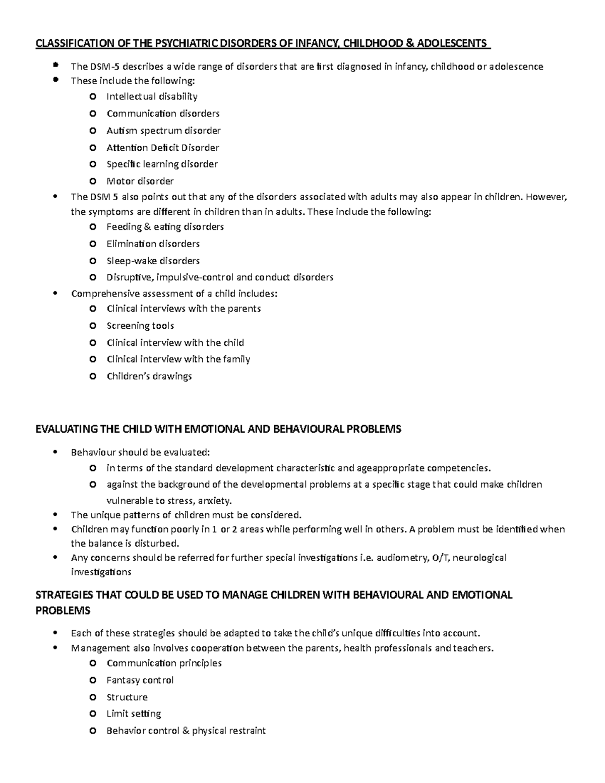 2. Adolescent Illnesses - CLASSIFICATION OF THE PSYCHIATRIC DISORDERS ...