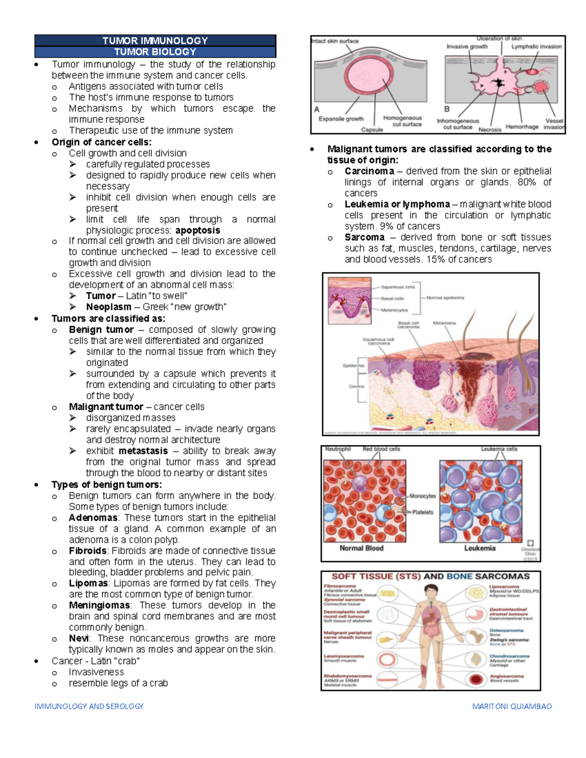 Tumor Immunology - TUMOR IMMUNOLOGY TUMOR BIOLOGY Tumor immunology ...