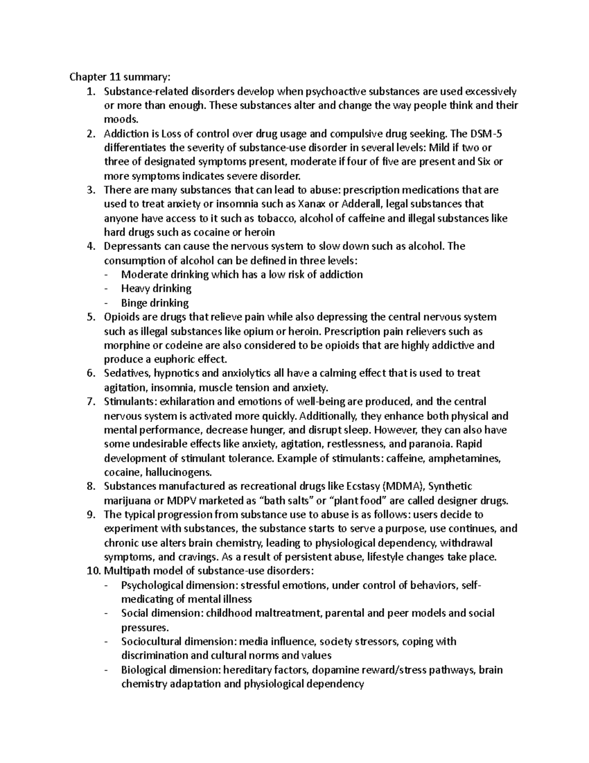Chapter 11 summary - abnormal psychology - Chapter 11 summary: 1 ...