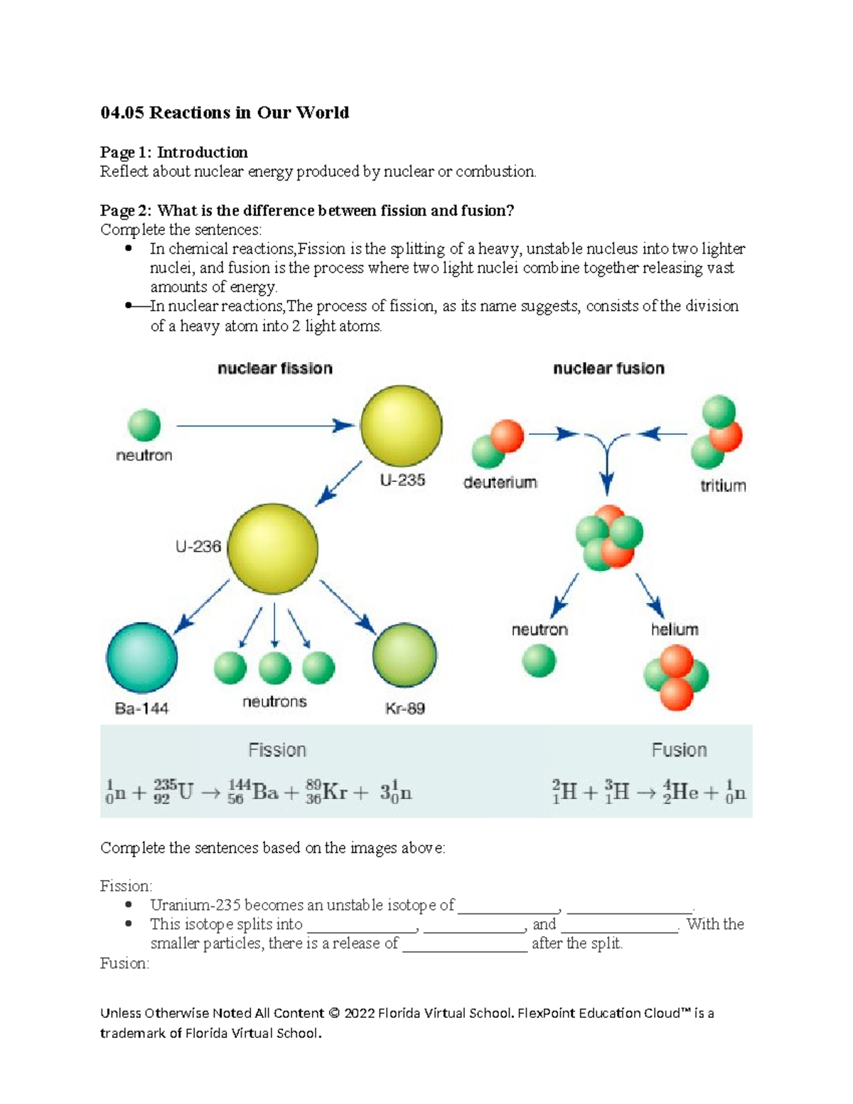 04 05 journal - work - 04 Reactions in Our World Page 1: Introduction ...