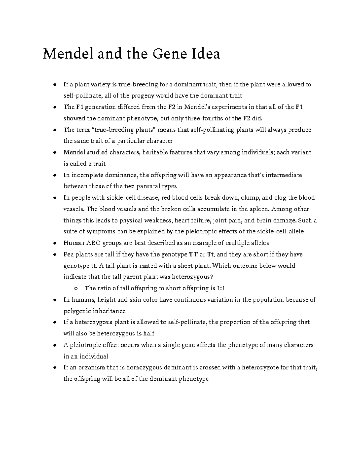 Mendel and the Gene Idea Module - Mendel and the Gene Idea If a plant ...