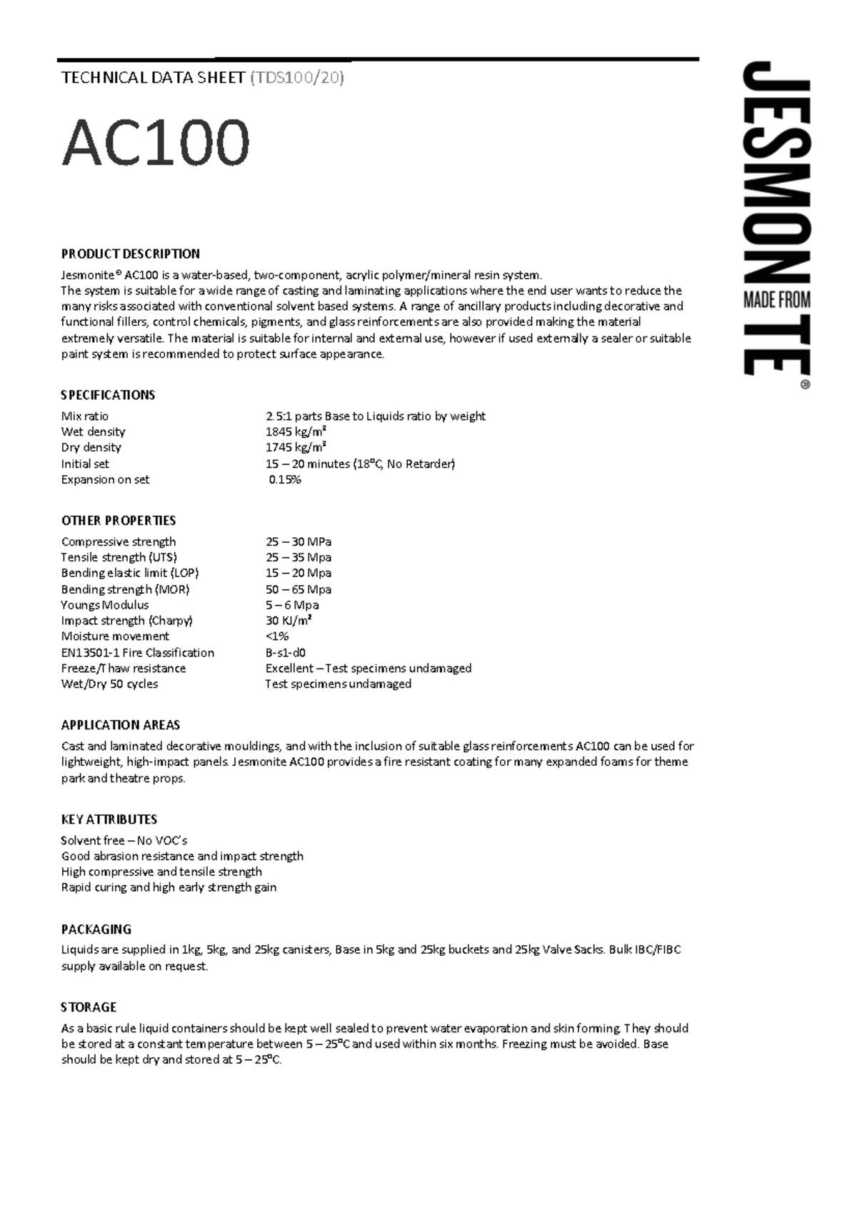 Ac100 technical data sheet 2020 - TECHNICAL DATA SHEET (TDS100/ 20 ) AC ...