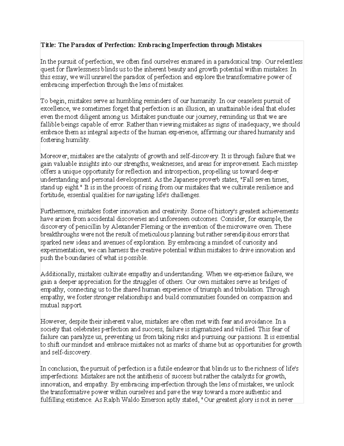 Cc - kljahdjksbahvagyhdvjhbakdbahjk - Title: The Paradox of Perfection ...