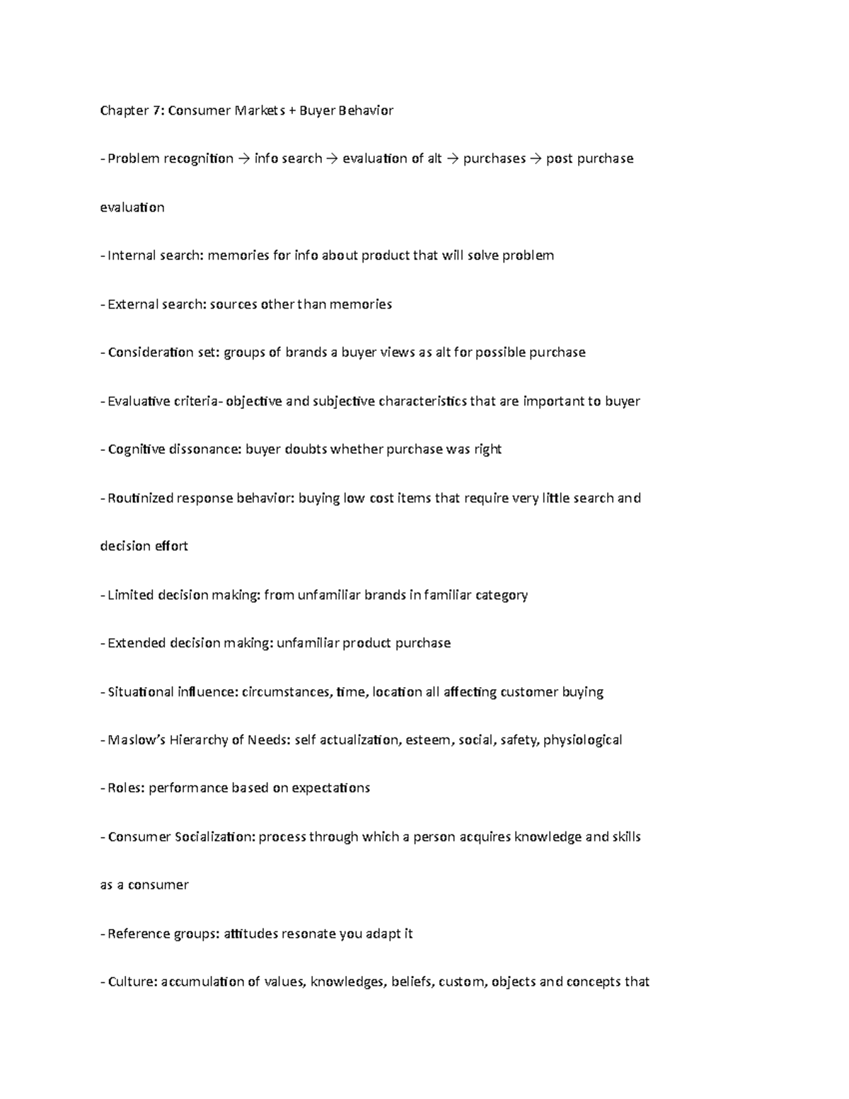 Chapter 7 - Consumer Markets + Buyer Behavior - Chapter 7: Consumer ...