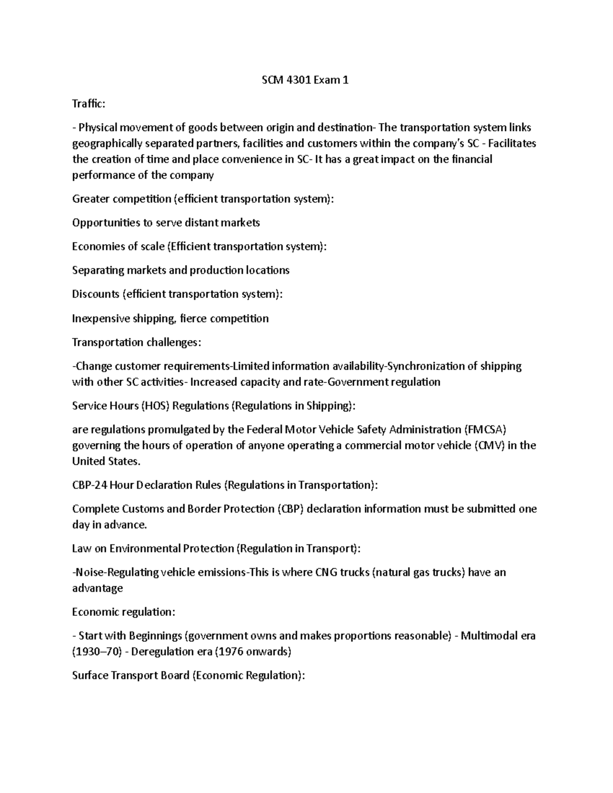 SCM 4301 Exam 1 Reivew - SCM 4301 Exam 1 Review - SCM 4301 Exam 1 ...