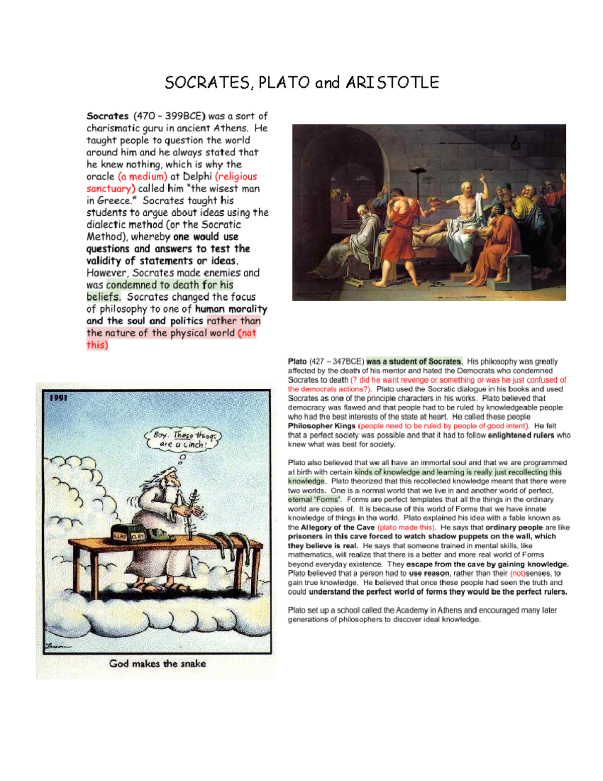 Socrates, Plato and Aristotle - SOCRATES, PLATO and ARISTOTLE - Studocu