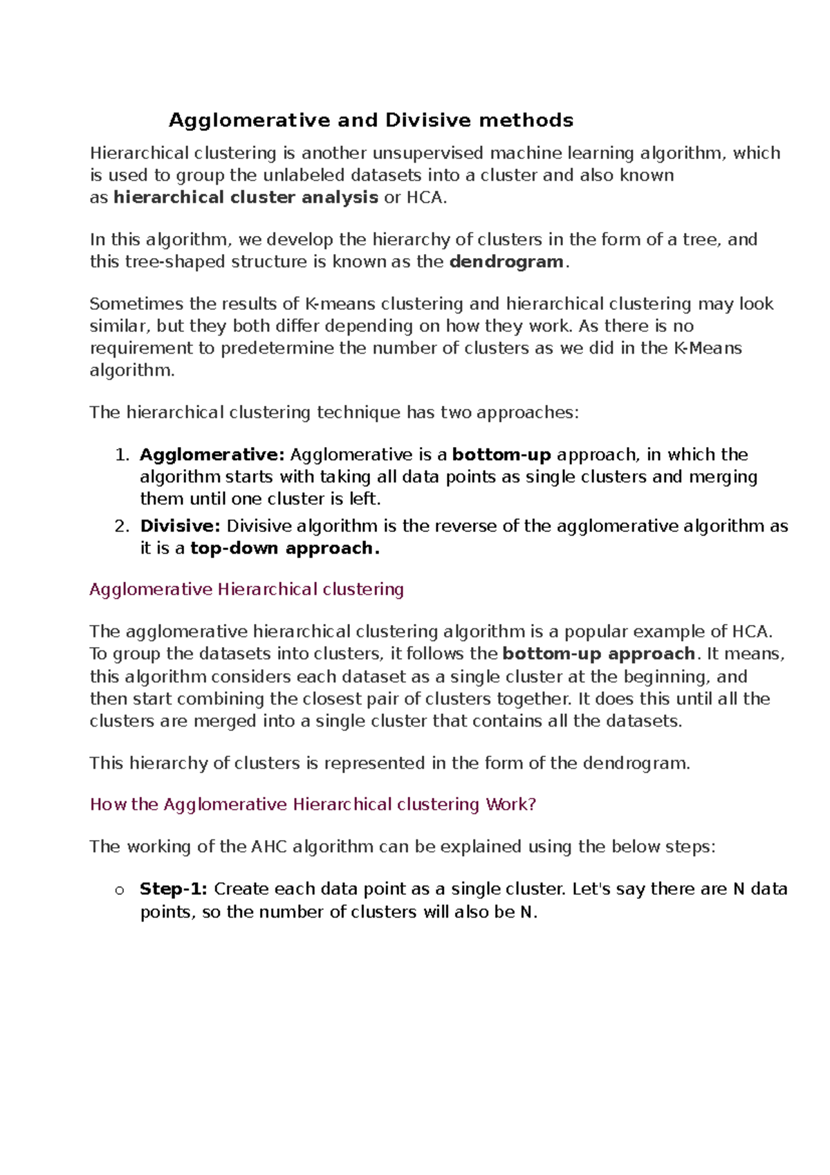 Agglomerative and Divisive methods 13 - Agglomerative and Divisive methods Hierarchical ...