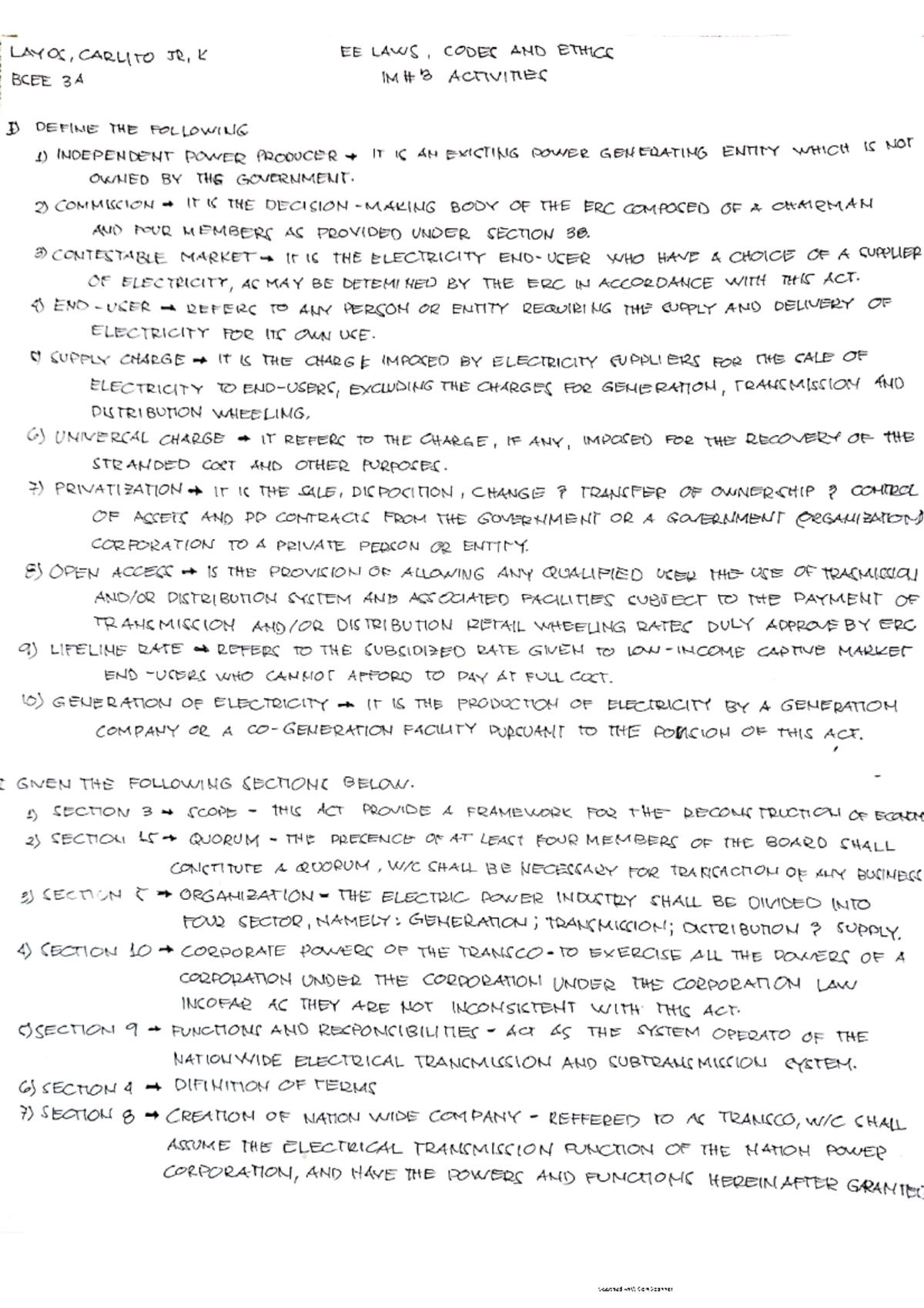 EE laws IM 3 - EE Laws, Contracts and Ethics - Essay Writing - BS ...