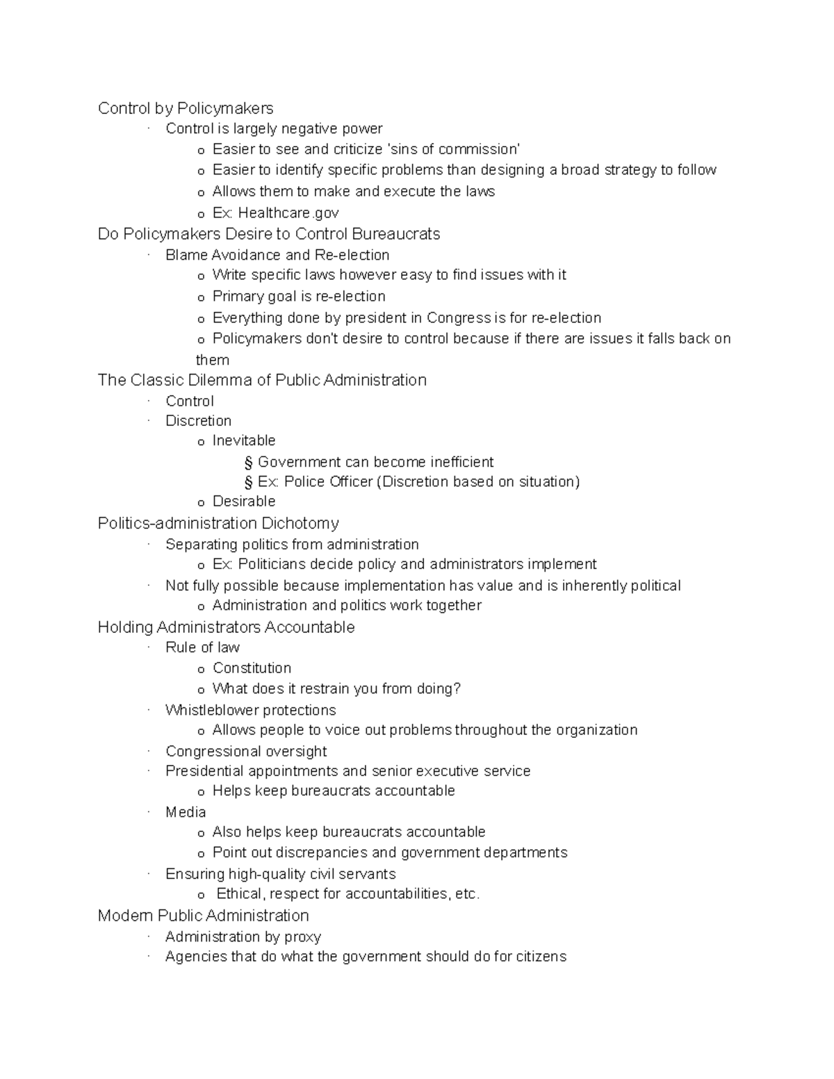 Stu Docu - Introduction to Public Administration - Control by ...