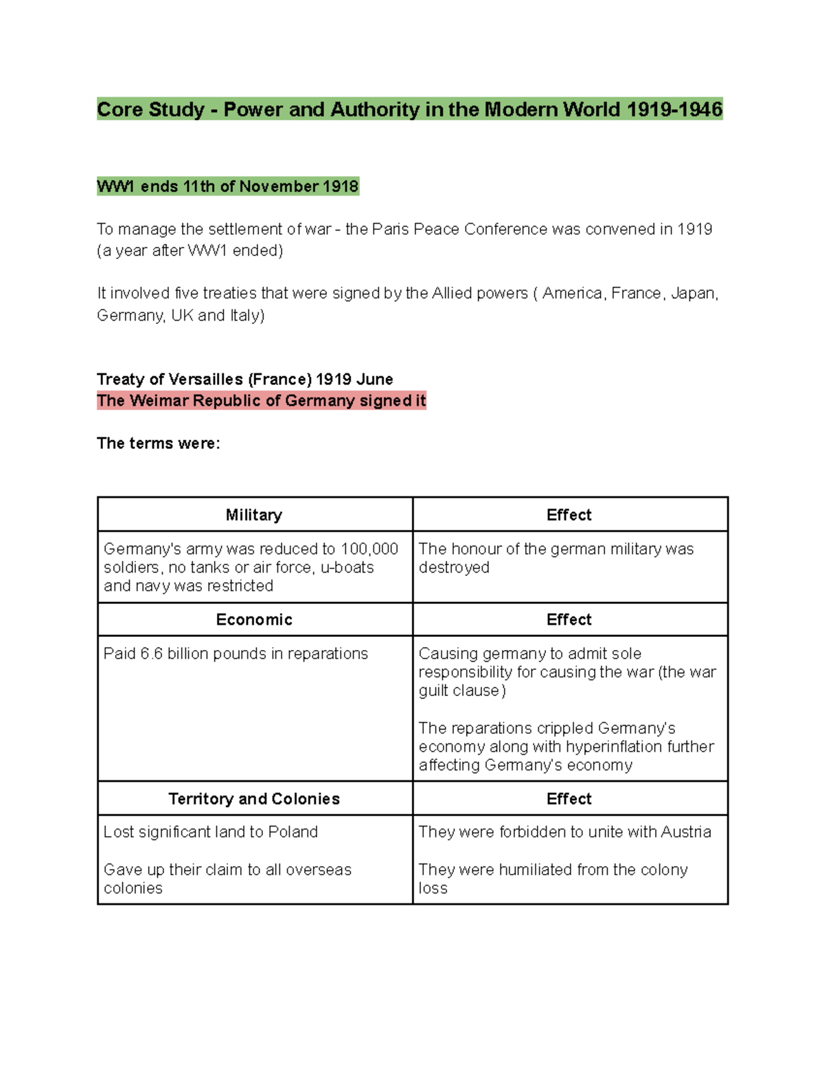 Modern nazi regime notes - Core Study - Power and Authority in the ...
