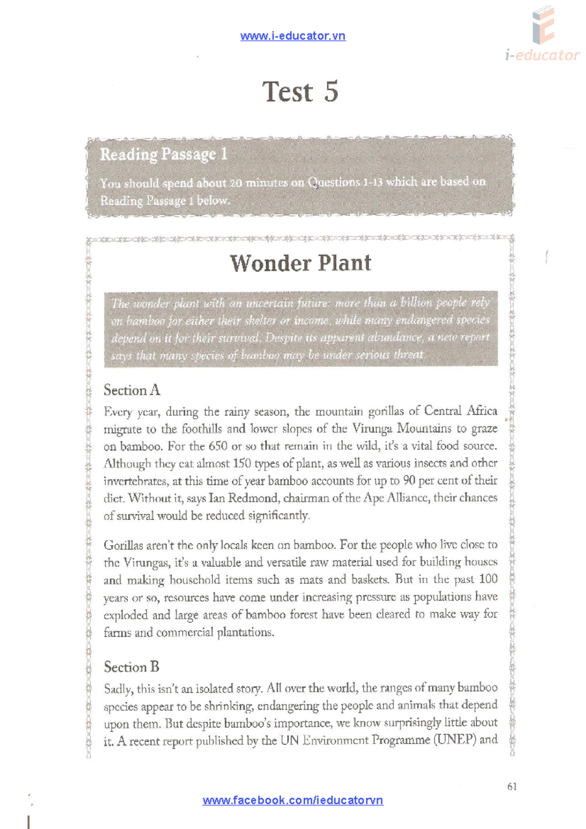 READ Vol1 TEST 5 - . Use an inverted triangle. Begin with a broad ...