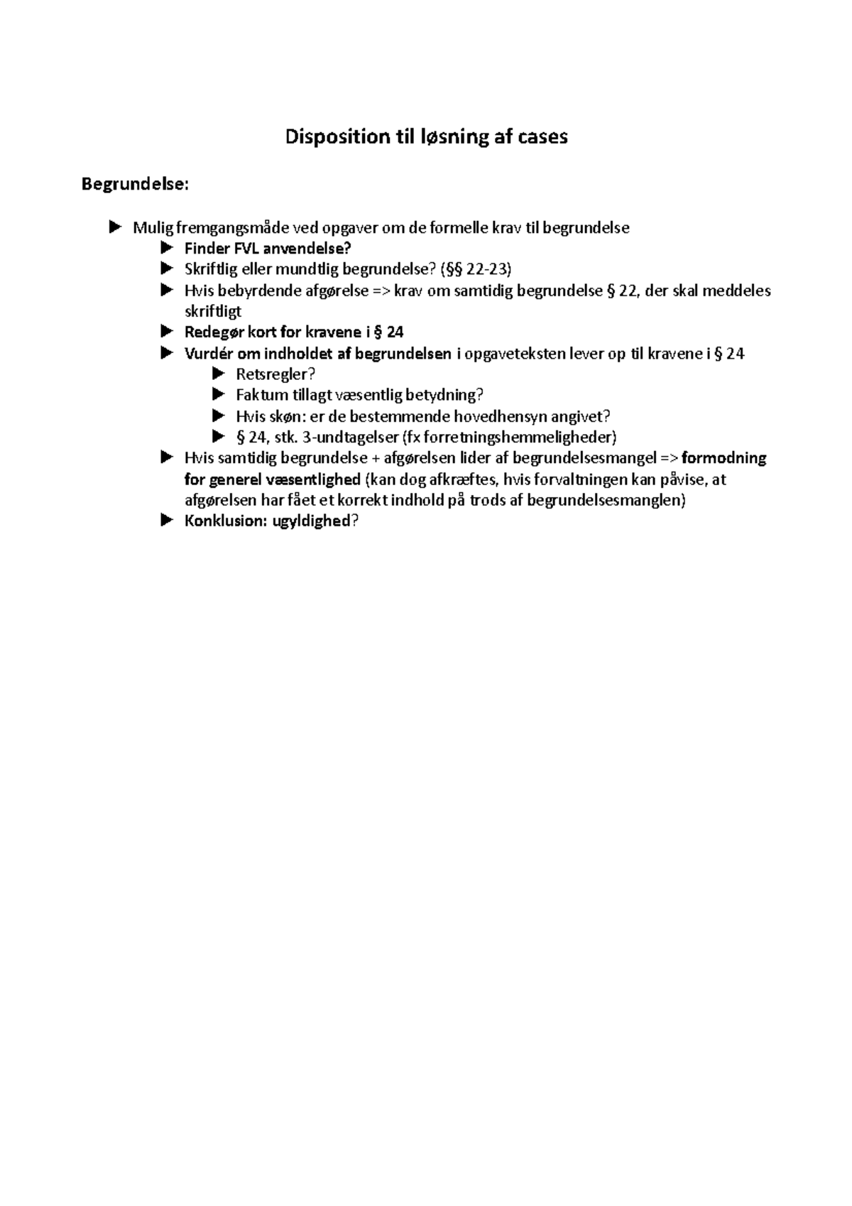 Disposition til løsning af cases - Disposition til løsning af cases ...