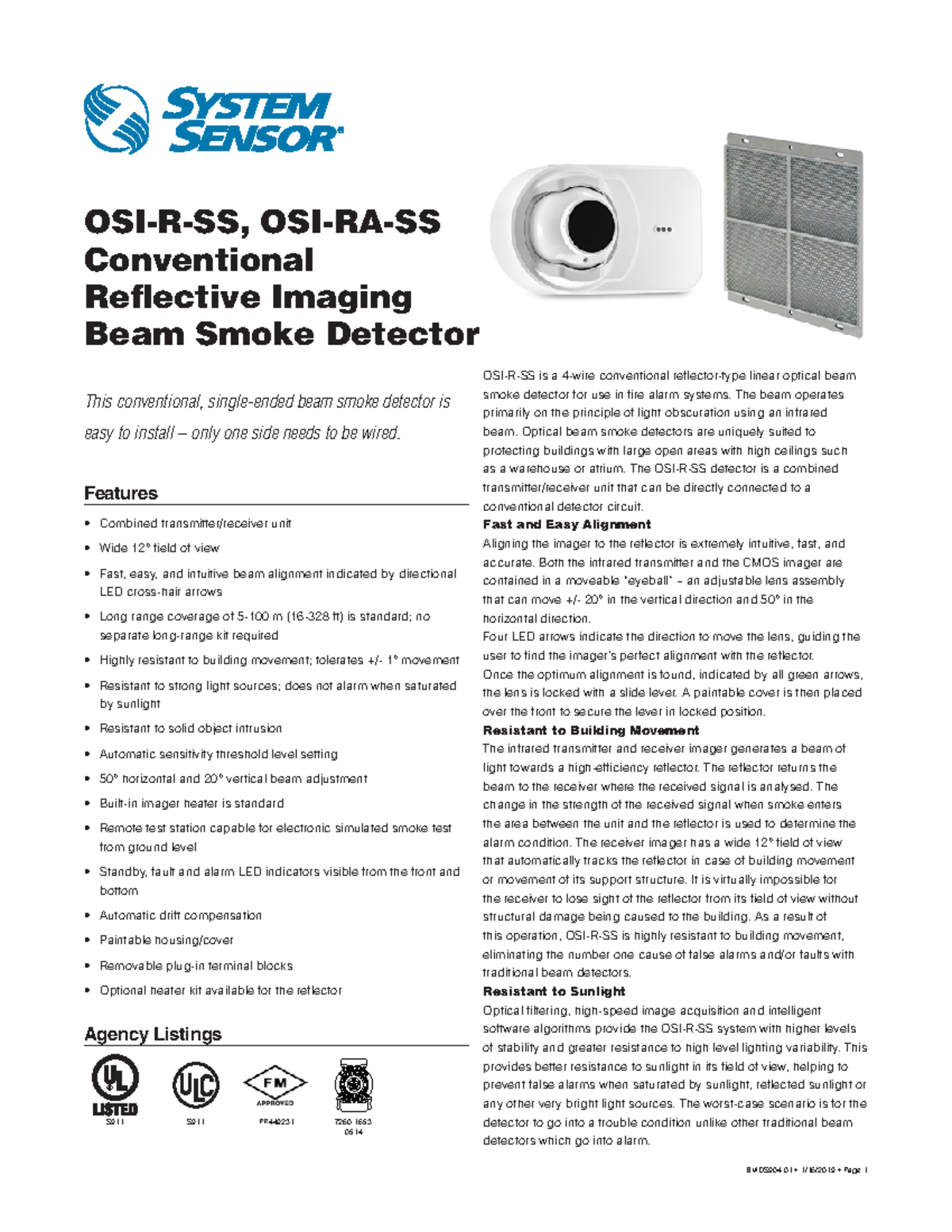 OSI-R-SS Datasheet - HOJA TECNICA - BMDS904-01 • 1/16/2019 • Page 1 ...