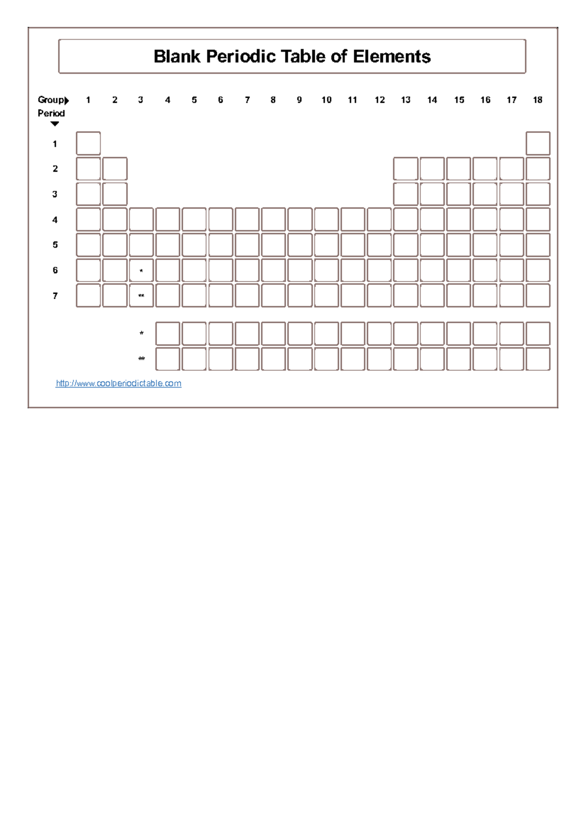 Printable blank periodic table - English - Blank Periodic Table of ...