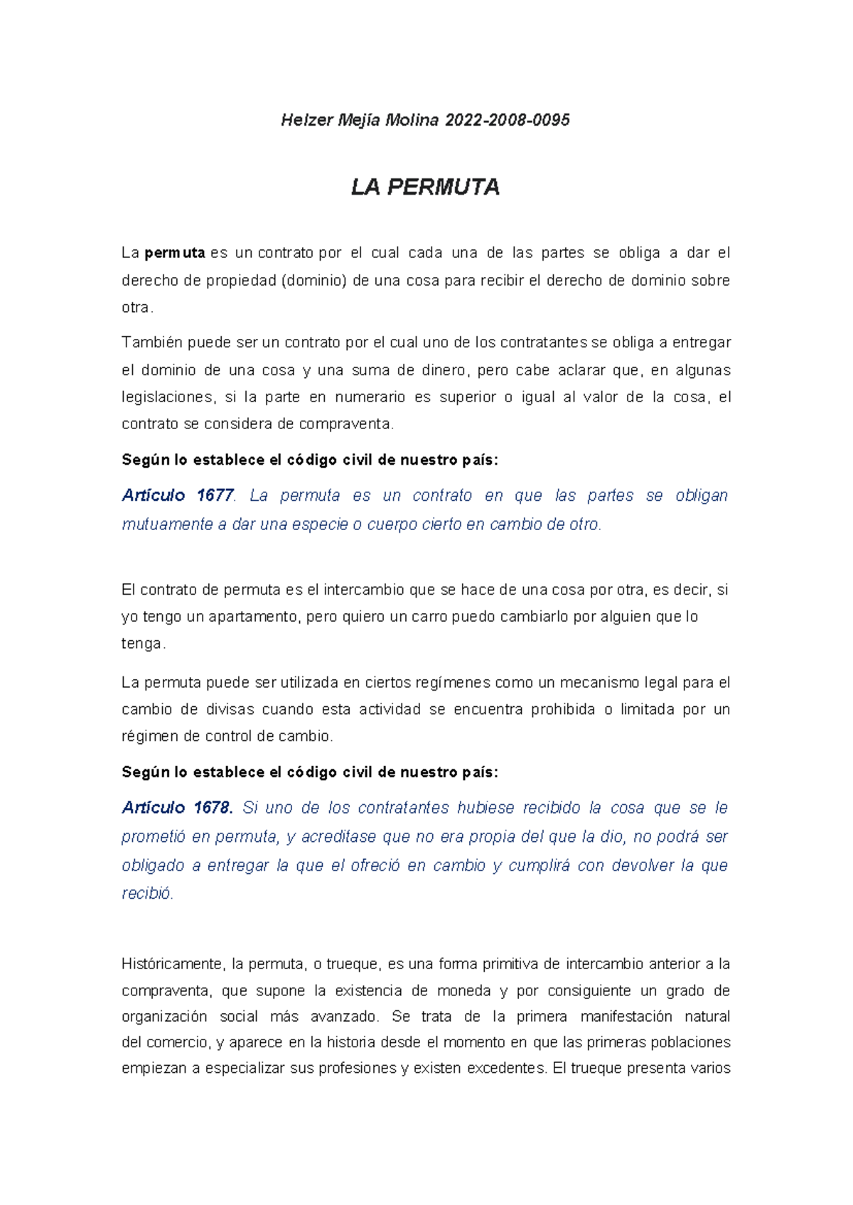 La Permuta Aporte Civil IV - Helzer Mejía Molina 2022-2008- LA PERMUTA ...