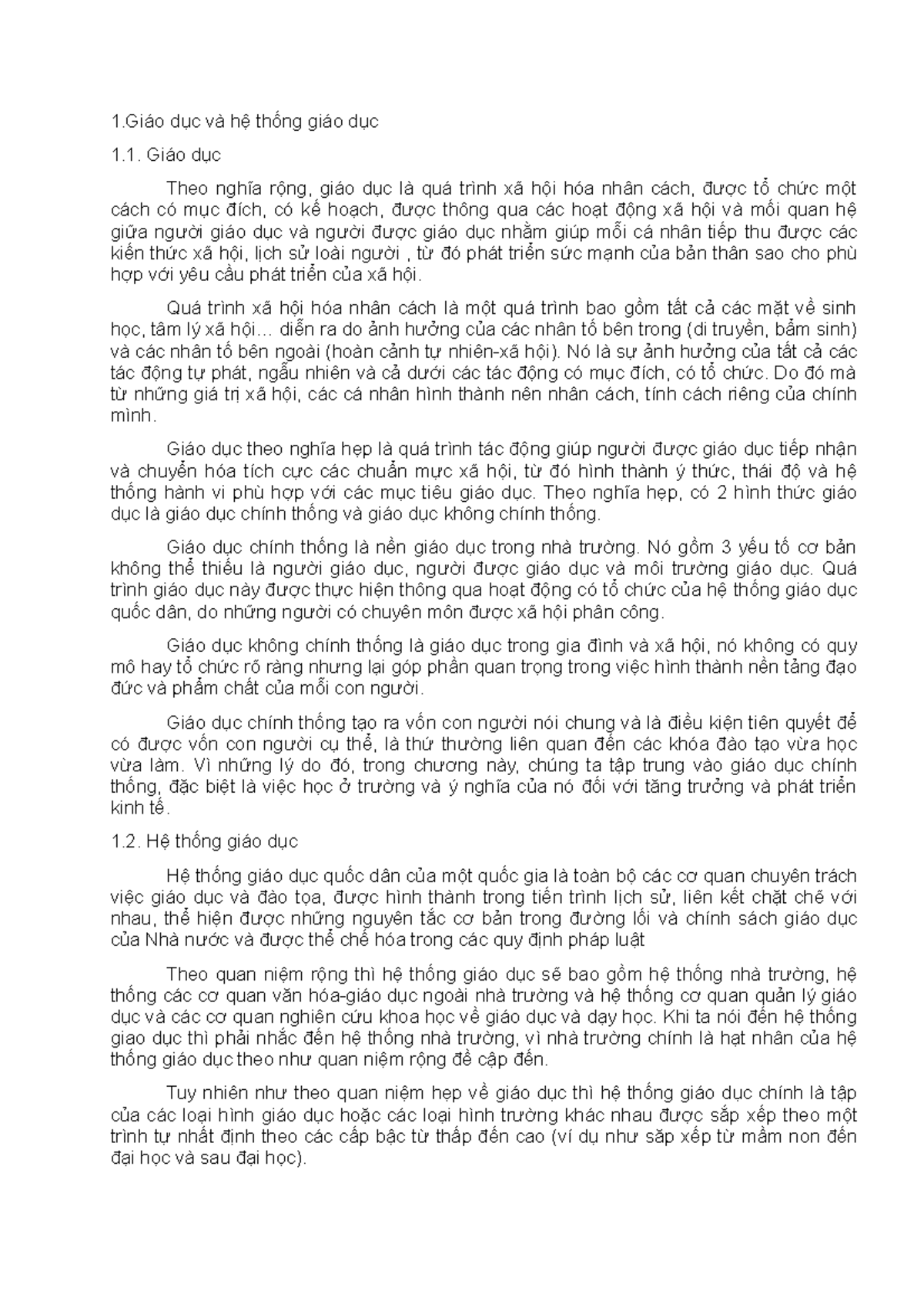 KTPT chương 8 - lý thuyết chương - 1áo dục và hệ thống giáo dục Giáo ...