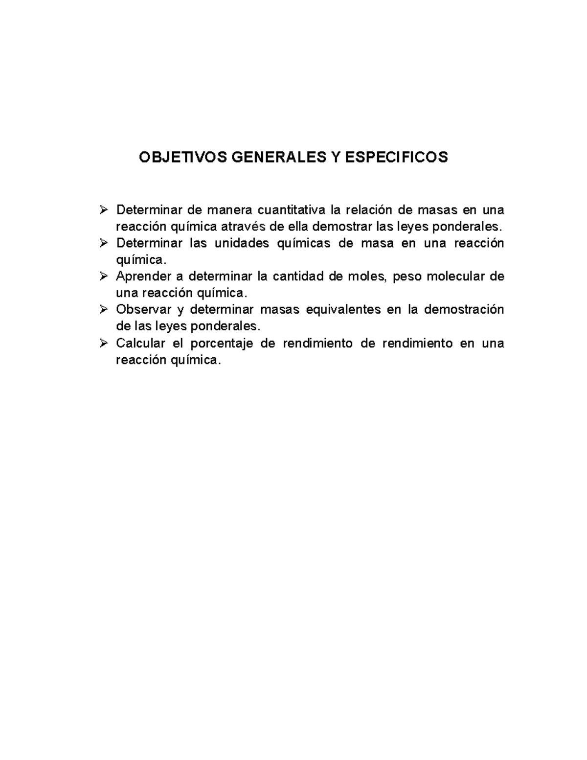 Objetivos Generales Y Especificos - OBJETIVOS GENERALES Y ESPECIFICOS ...