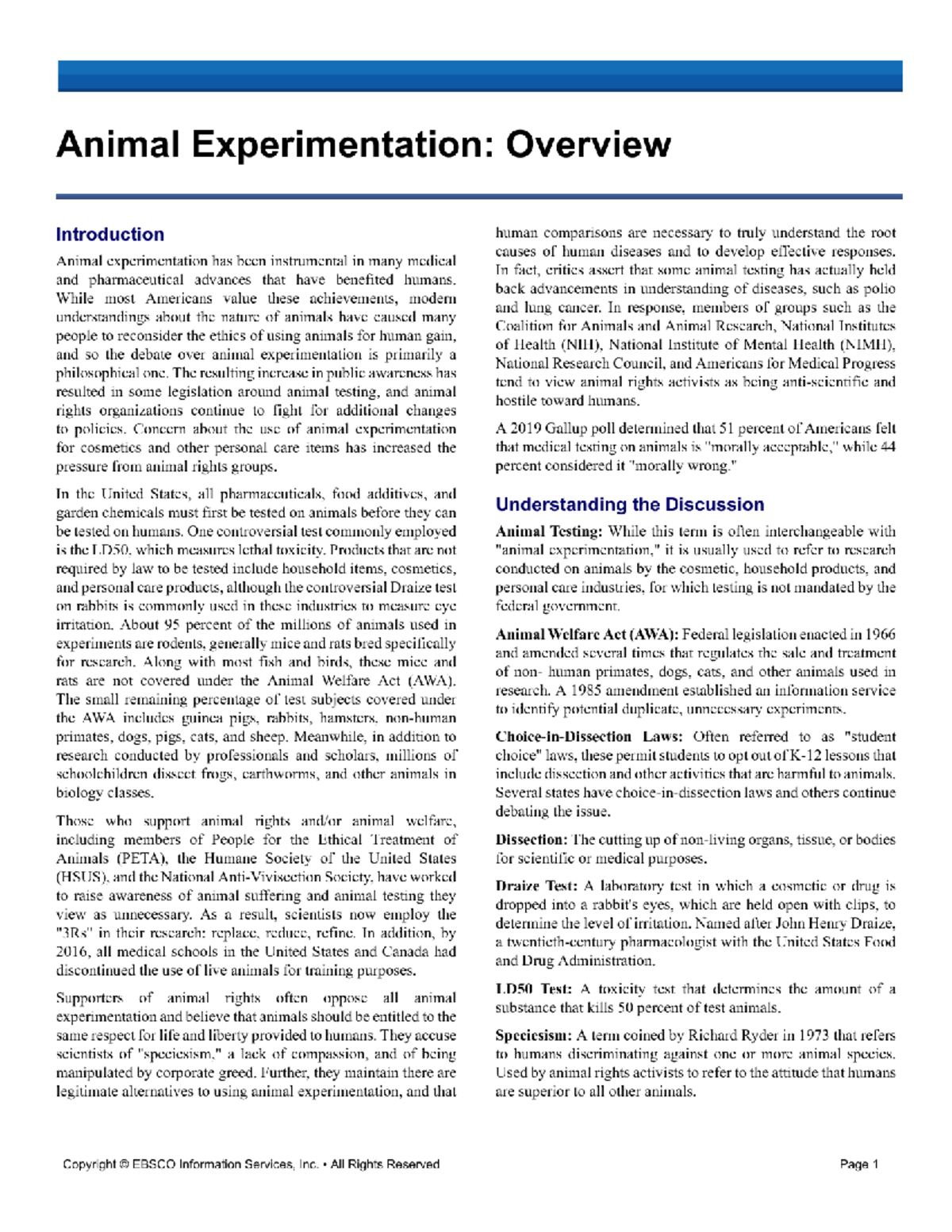 Animal Experimentation Overview - Attachment PDF Overview - Animal ...