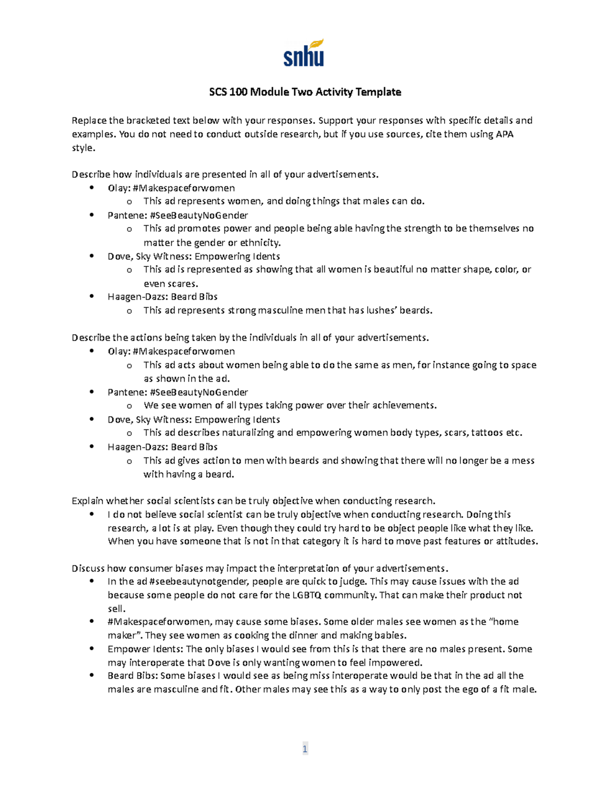 SCS 100 Module Two Activity Template - SCS 100 Module Two Activity ...