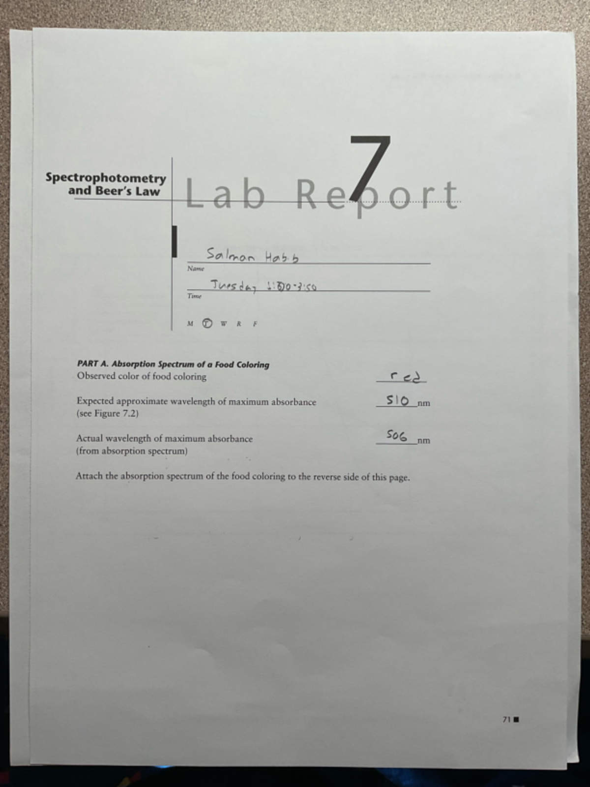 Lab Report 7 first page - CHEM 1A - Studocu