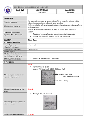 Ocean Currents - SEMI - DETAILED SCIENCE LESSON PLAN IN SCIENCE 9 GRADE ...