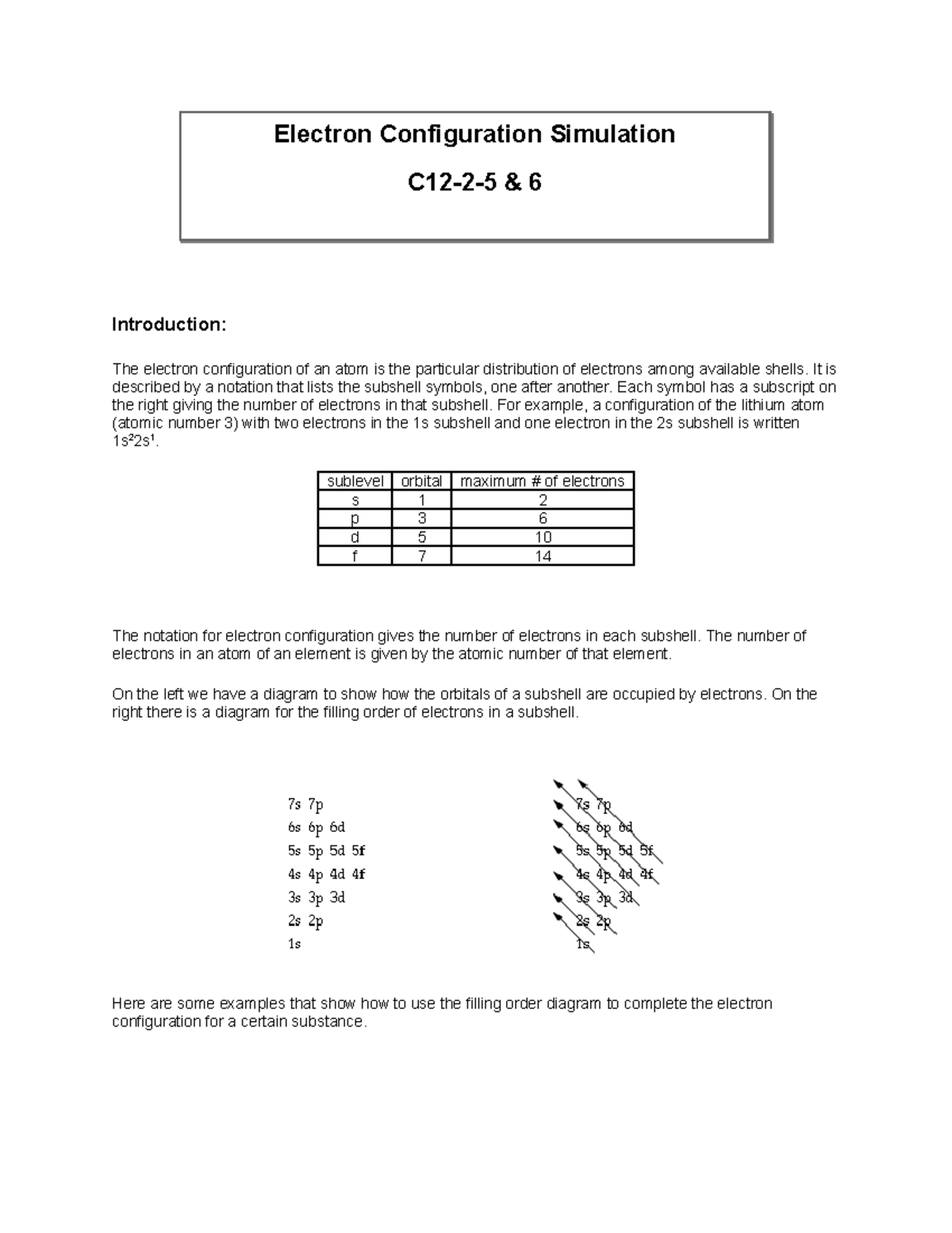 Electron Configuration - Explore Learning C12-2-5 & 6 - Introduction ...