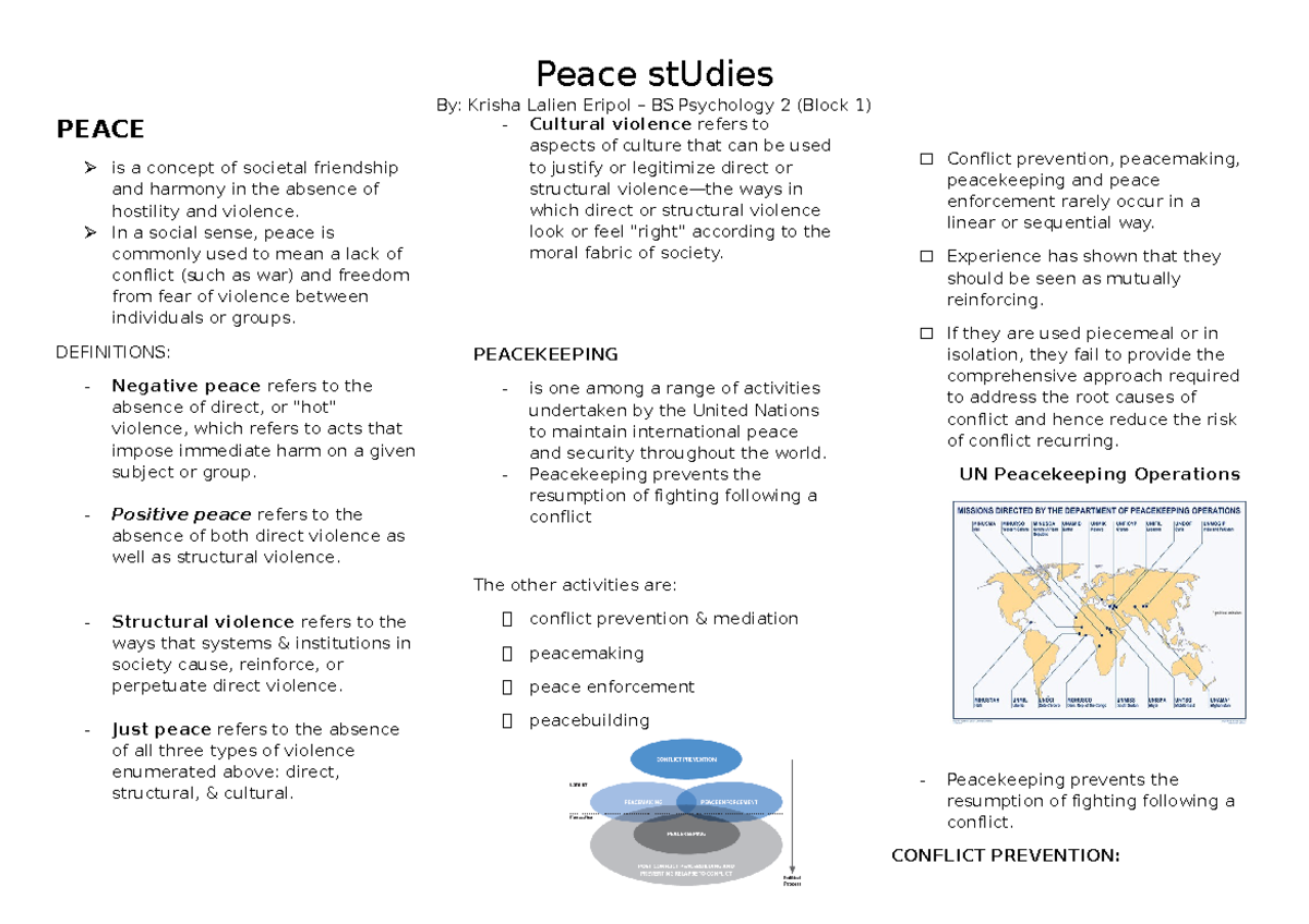 Lecture 3C - Peace Studies - By: Krisha Lalien Eripol – BS Psychology 2 ...