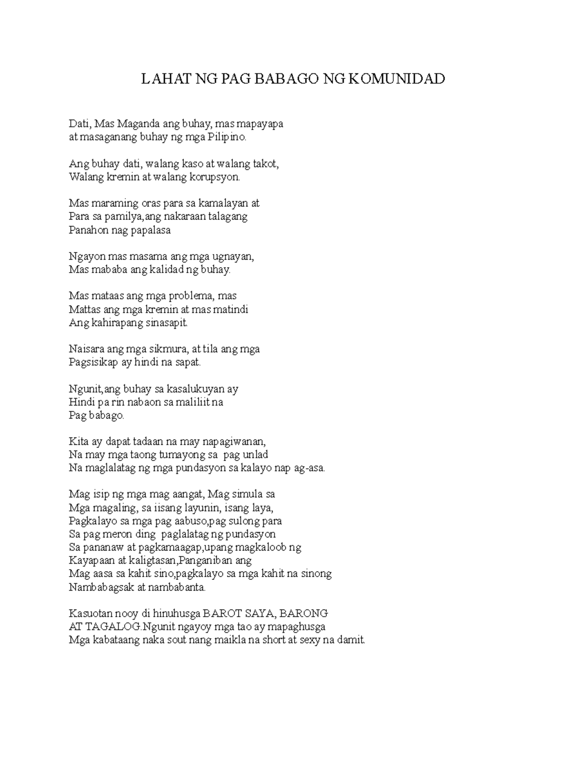 Lahat-NG-PAG- Babago-NG- Komunidad - LAHAT NG PAG BABAGO NG KOMUNIDAD ...