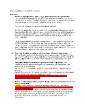 Instuderingsfrågor Utvecklingspsykologi 2 - Hur ser den strukturella ...