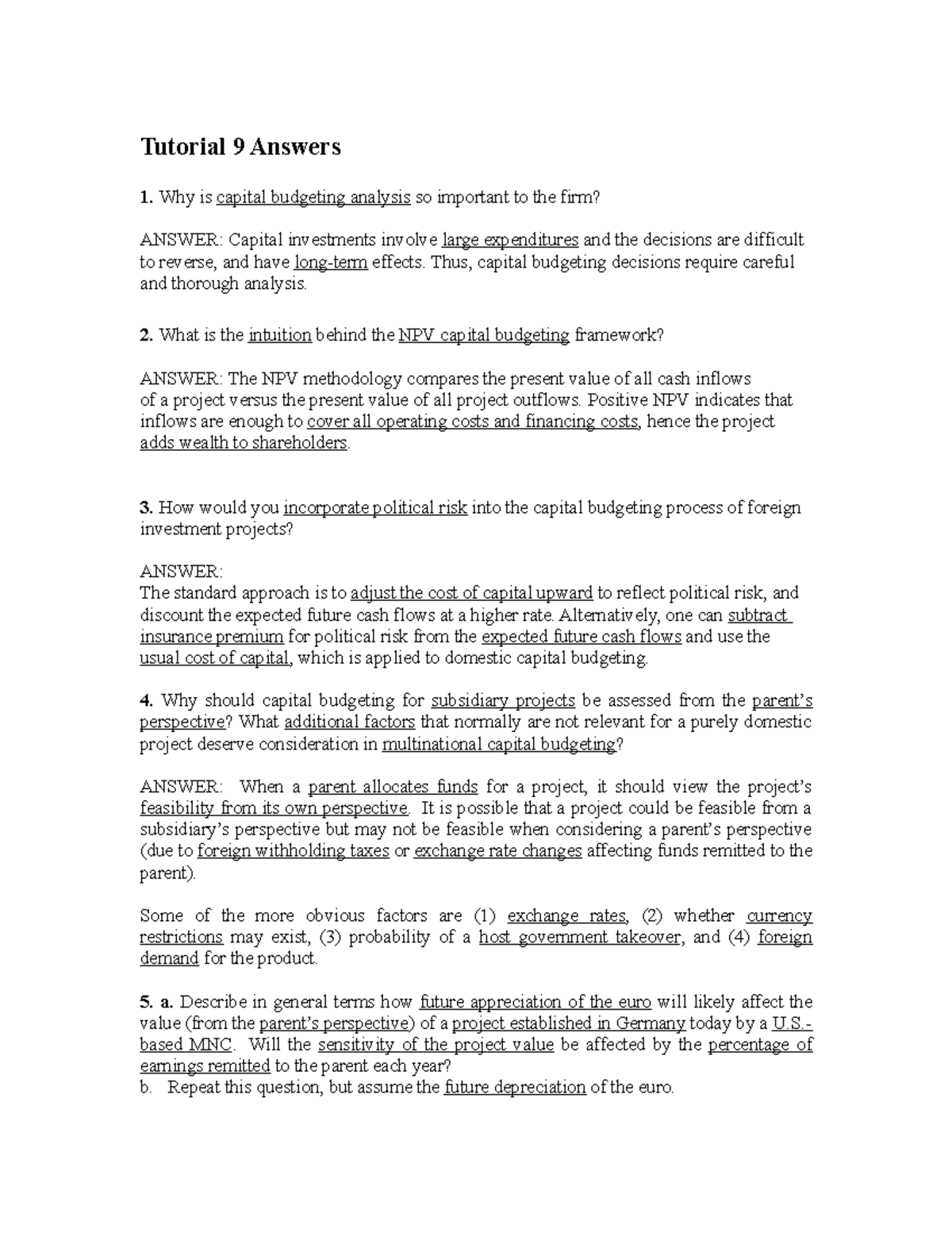 Tutorial-9-soldf sdn sjdf - Tutorial 9 Answers 1. Why is capital ...