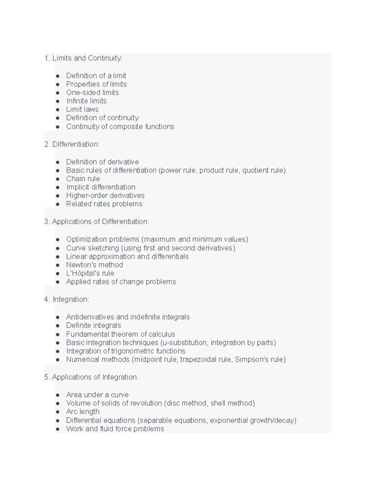 AP Calculus - notes to help - Limits and Continuity: Definition of a ...