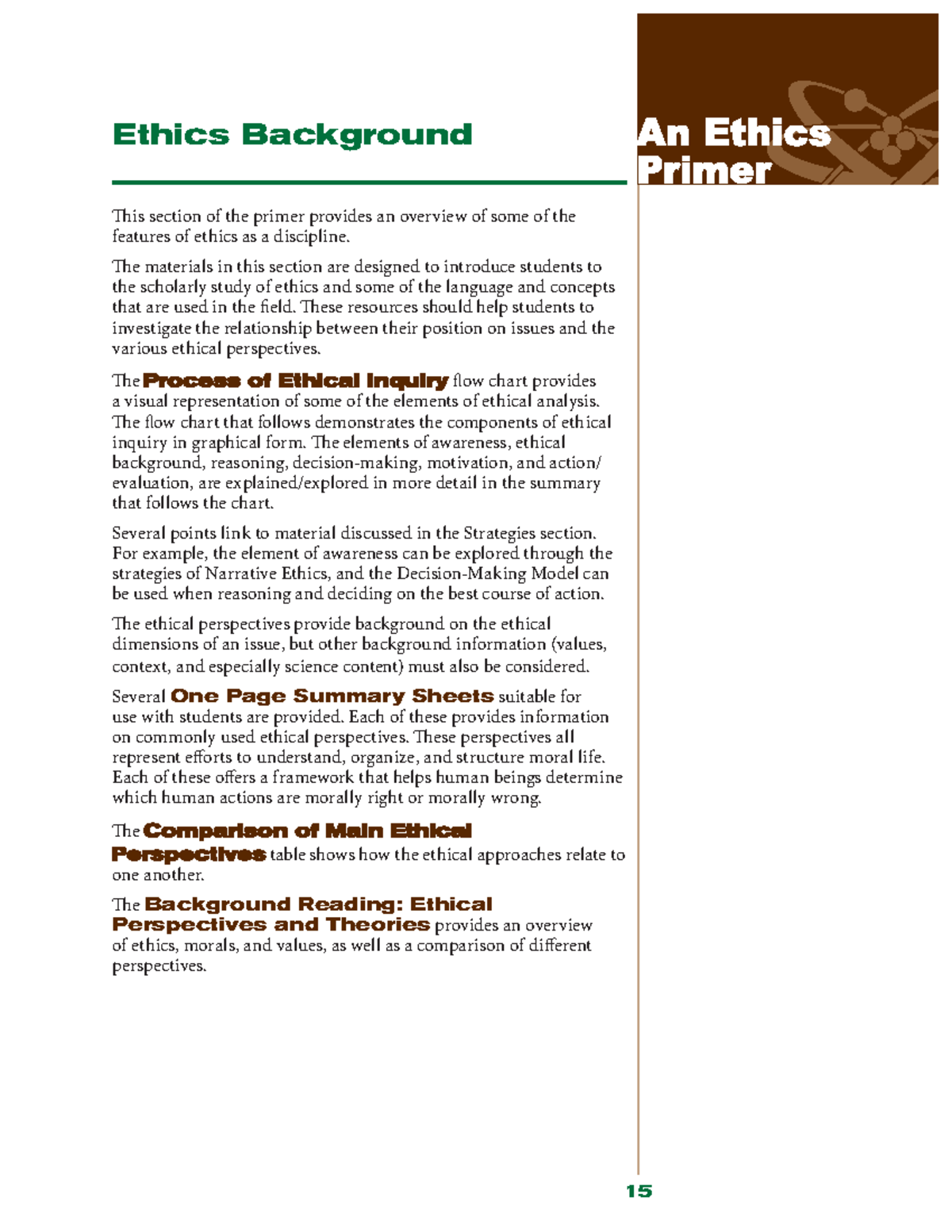 Ethics Background - etchic - This section of the primer provides an ...